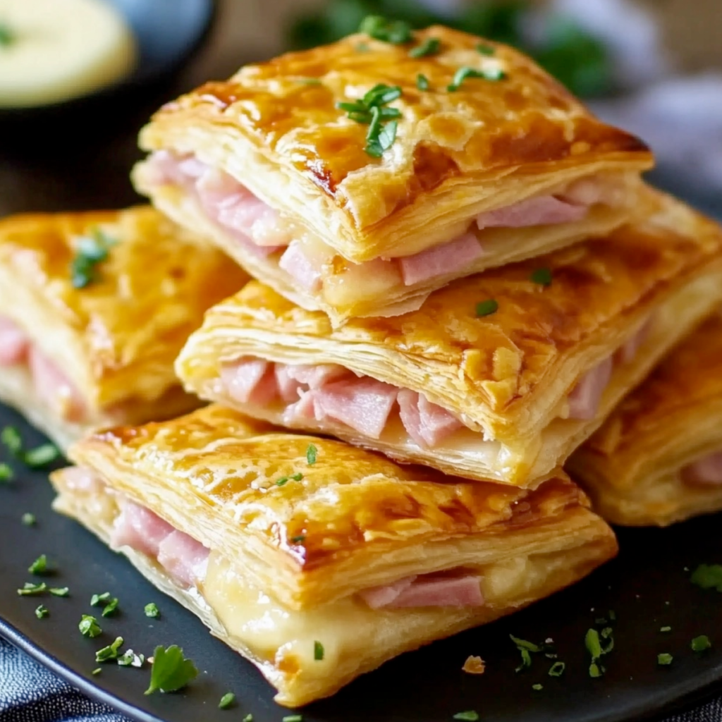 Cheesy Ham and Cheese Puff Pastry Pockets – Health Recipes